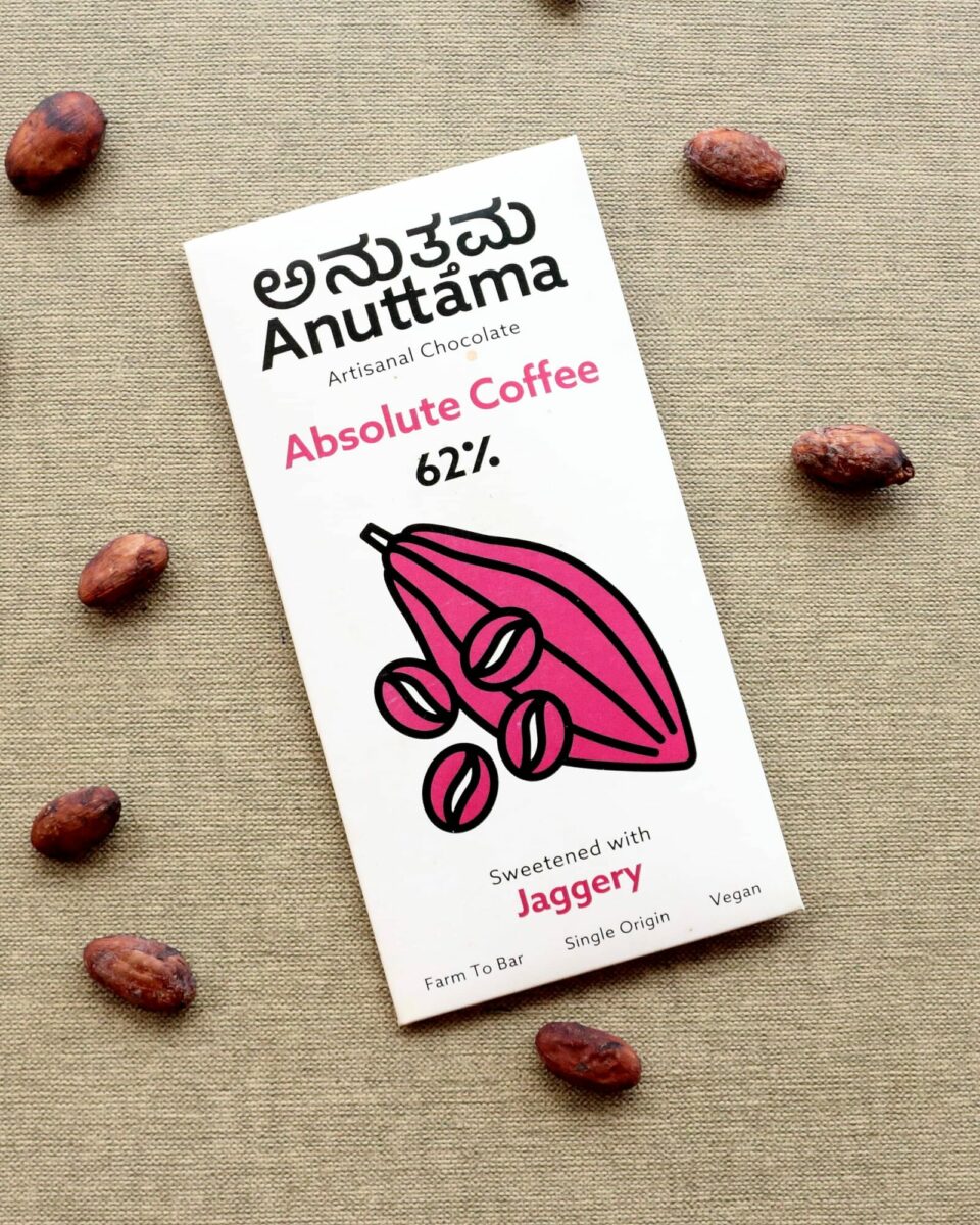 Anuttama 62% Cocoa | Absolute Coffee | Sweetened with Jaggery – 50g – Urban Platter