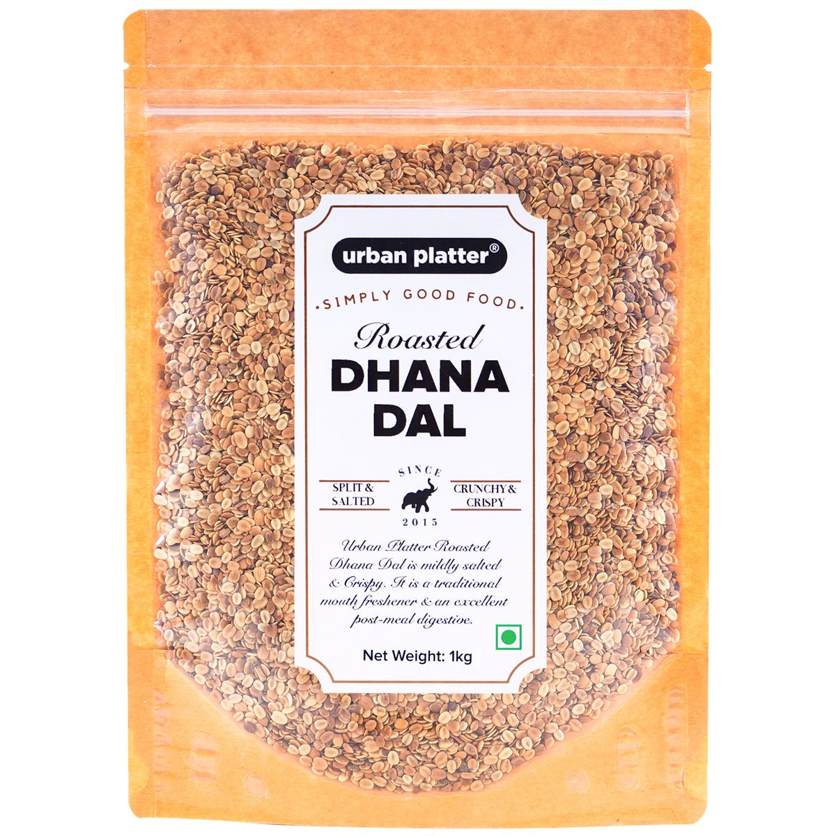 Urban Platter Roasted Salted Dhana Dal, 1kg [Split Coriander Seeds | M