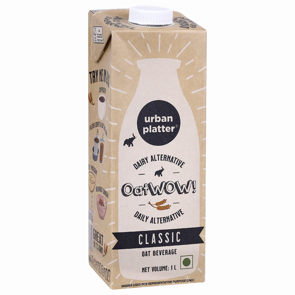 Urban Platter OatWOW Classic Oat Beverage, 1L [Plant-based /Milk Alter