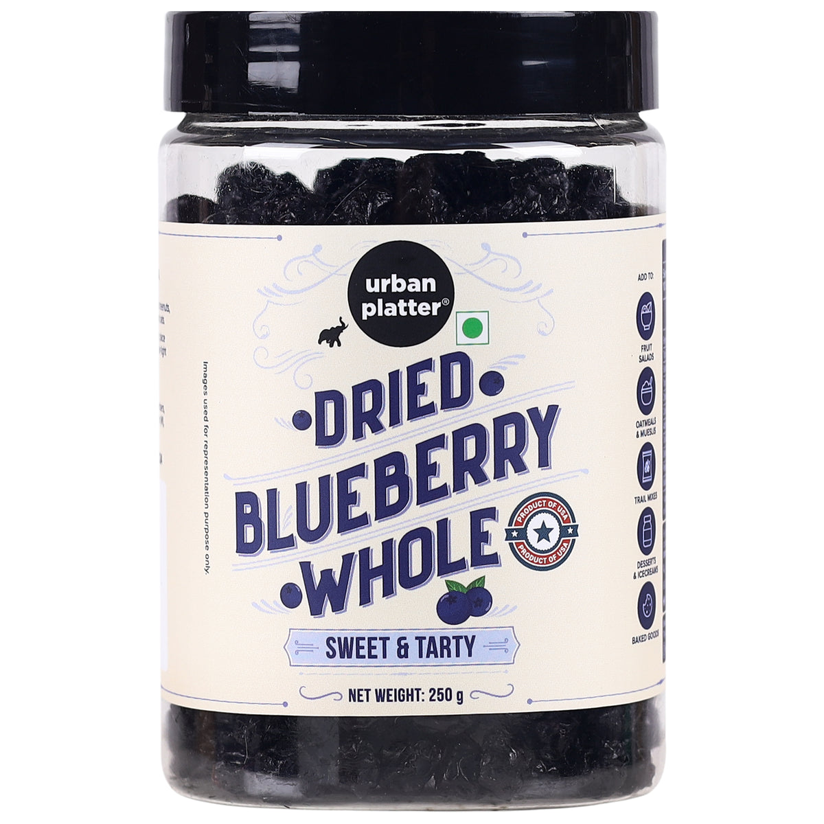 Dried Blueberries, 250g (Sweet & Mildly Tart | Garnish or Add to Fruit ...