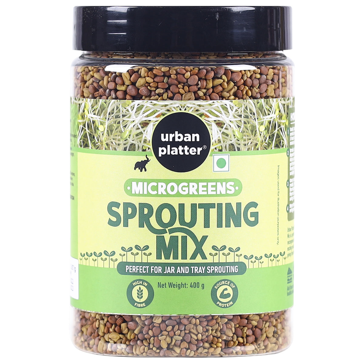 Urban Platter Microgreens Sprouting Mix, 400g / 14oz [Clover, Radish,