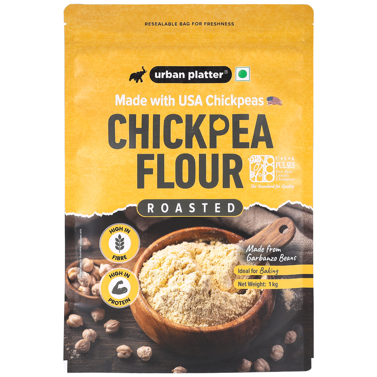 Urban Platter USA Roasted Chickpeas Flour, 1Kg (Besan | High in Fibre