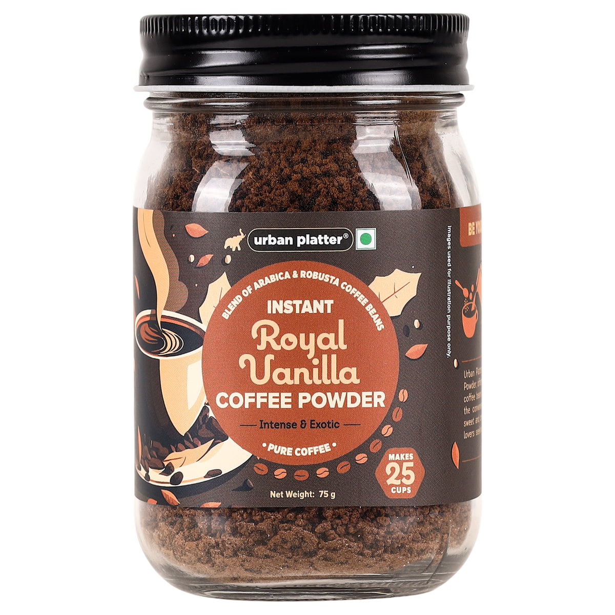 Urban Platter Instant Royal Vanilla Coffee Powder, 75g (Flavoured Inst