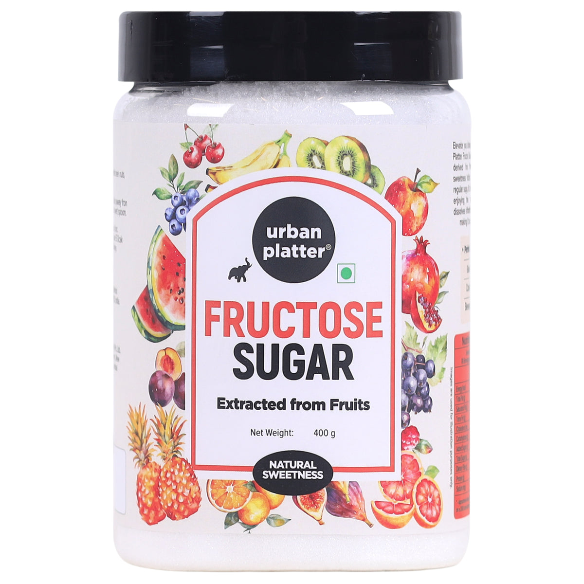 Urban Platter Pure Fructose Sugar, 400g (Fruit-based, Finely Granulate