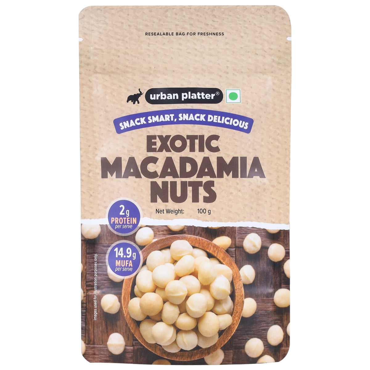 Urban Platter Bold and Exotic Macadamia Nuts, 100g (Grade A, Premium Q
