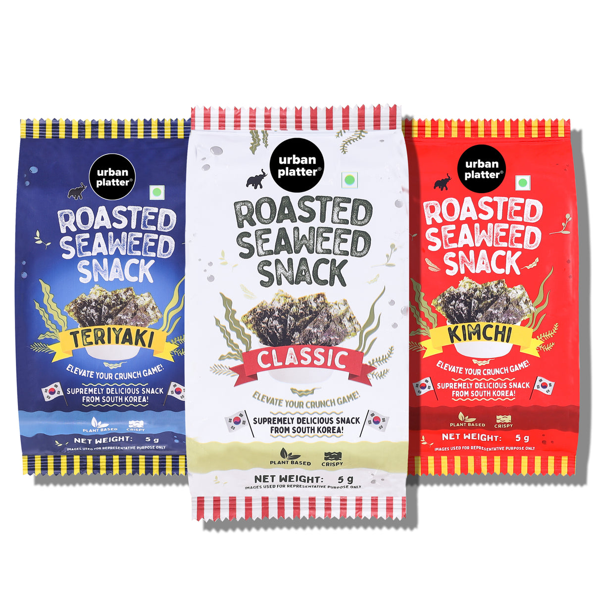 Roasted Seaweed Snack – Assorted Flavours (Classic Sea Salt, Teriyaki ...