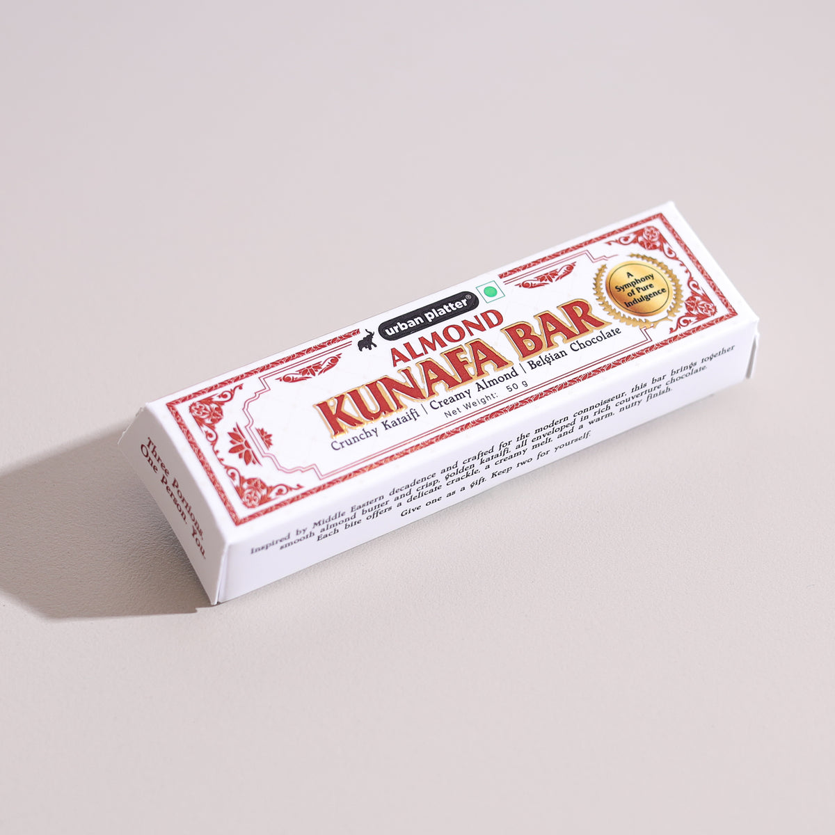 Urban Platter Amond Kunafa Bar, 50g (Middle Eastern Inspired Chocolate