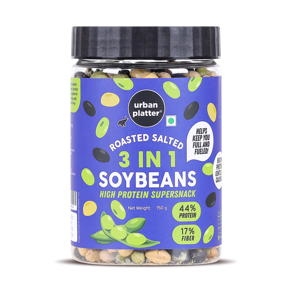 Urban Platter Roasted Salted 3-in-1 Soybean, 150g (46% Protein, 17% Fi
