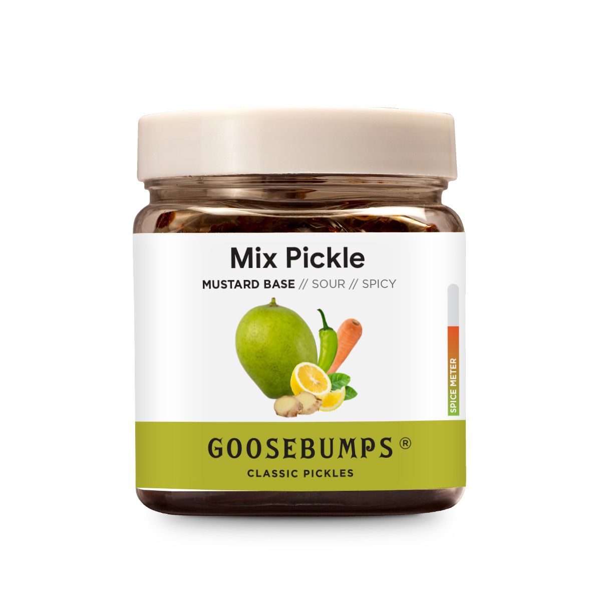 Goosebumps Mixed Pickle | Mango, Lemon, Green Chilli, Carrots, Gramar ...